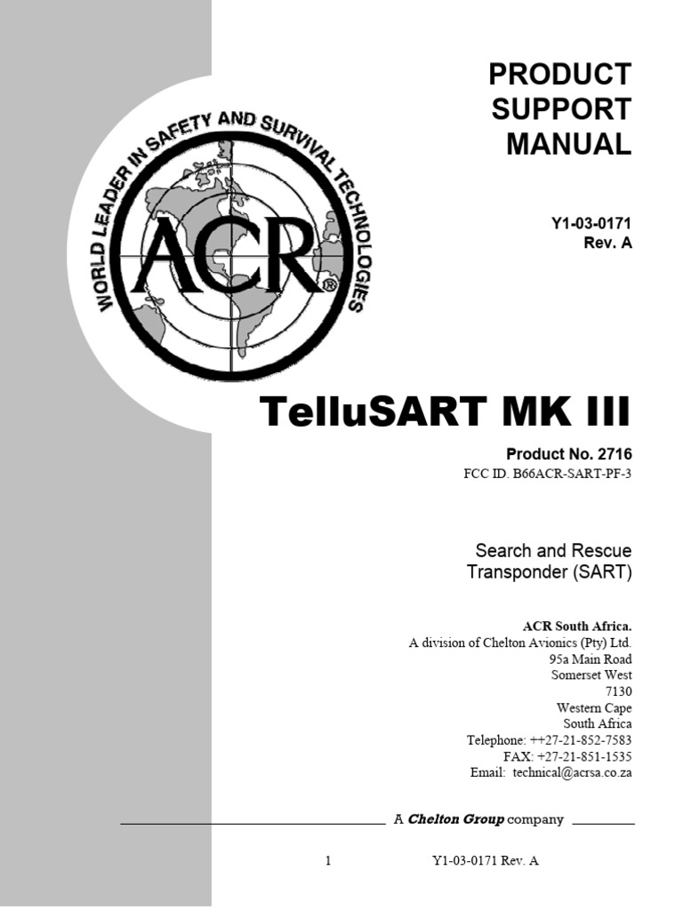 ACR Tellusart MKIII-Product-Manual-348117 | PDF | Radar