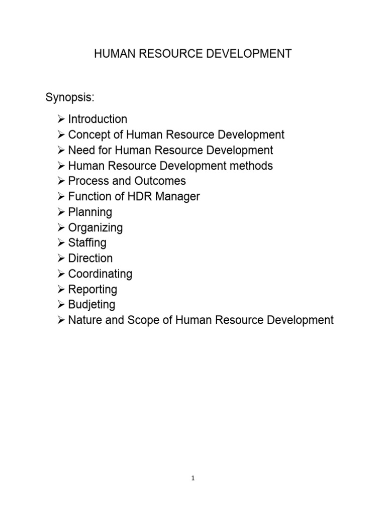 Human Resource Development Overview | PDF | Human Resources ...