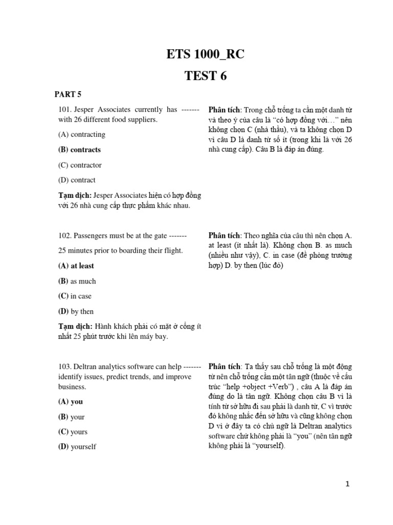 ETS 1000 - Test 6 - RC | PDF