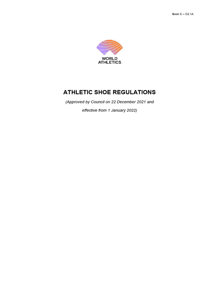 Athletic Shoe Regulations Overview | PDF | Shoe | Track And Field