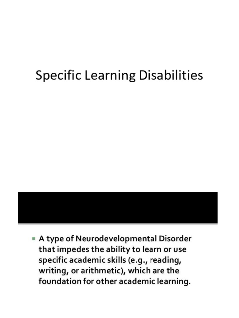 Specific Learning Disabilities | PDF | Learning Disability | Dyslexia