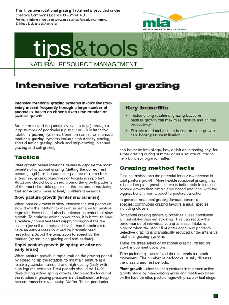 Intensive Rotational Grazing CC | PDF | Grazing | Livestock