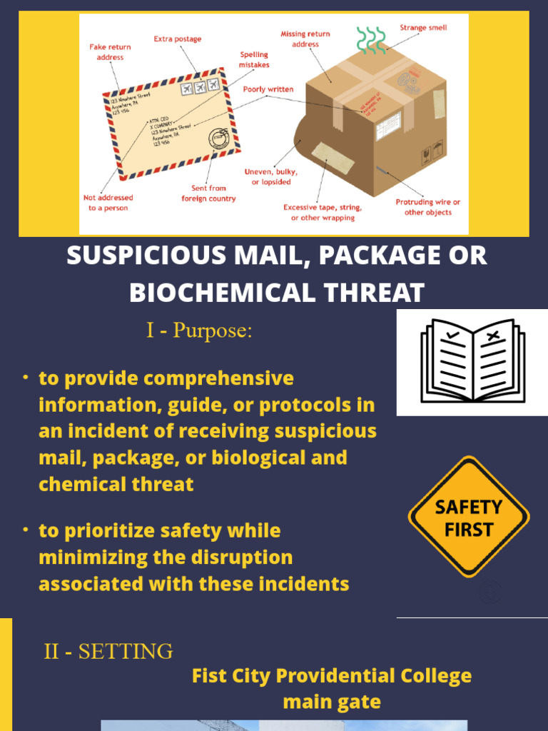 Suspicious Mail, Package or Biochemical Threat | PDF | Self-Improvement