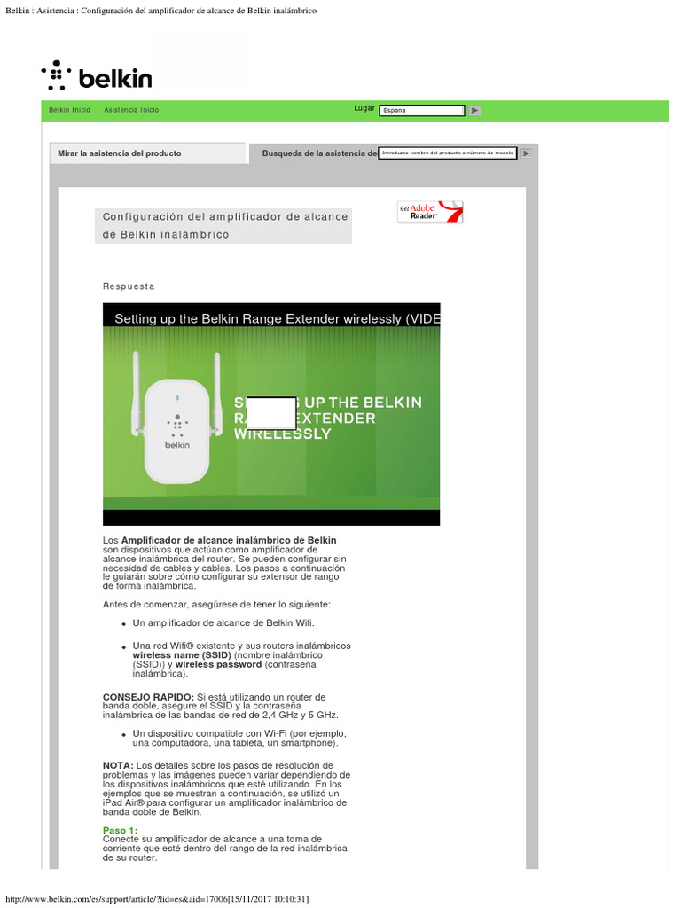 Belkin - Asistencia - Configuración Del Amplificador de Alcance de ...