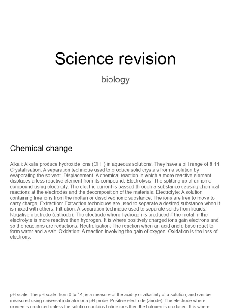 science chem- chemical change | PDF | Chemical Reactions | Redox