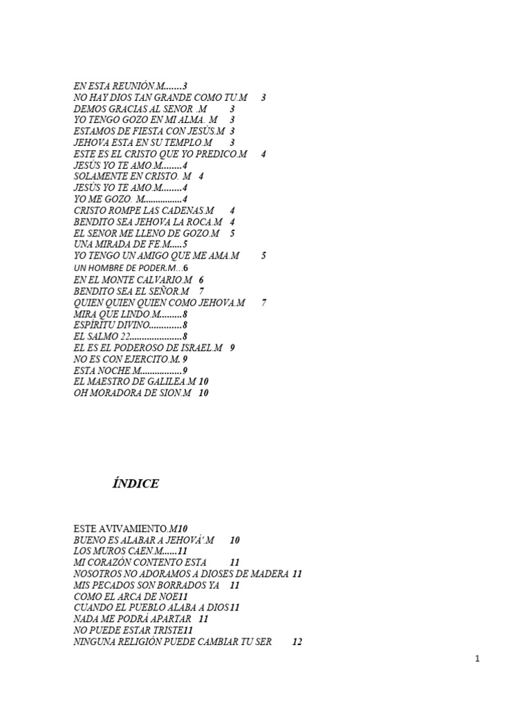 LETRA DE CORITOS o ALABANZAS | PDF | Cristo (título) | Jesús