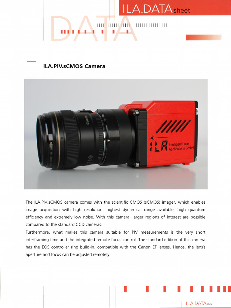 ILA Data ILA - PIV.sCMOS-Camera | PDF | Camera | Camera Lens