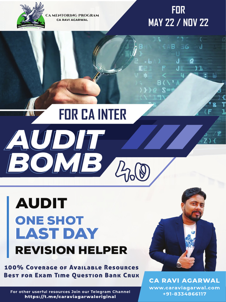 SAs - AUDIT BOMB 4.0 (CA INTER) BY CA RAVI AGARWAL | PDF | Audit ...