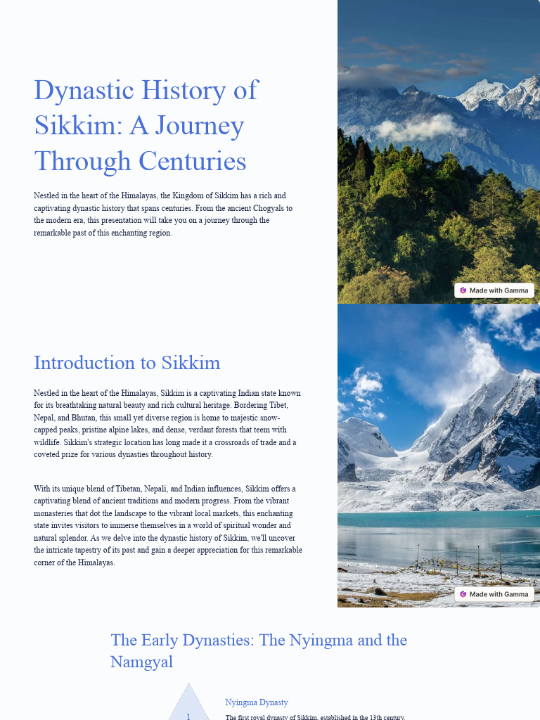 Dynastic History of Sikkim A Journey Through Centuries | PDF