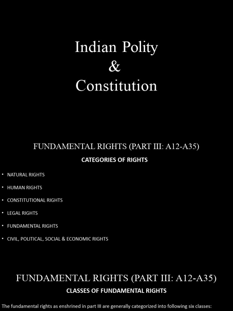 INDIAN POLITY - Fundamental Rights - A12-A18 - For Ensure | PDF ...