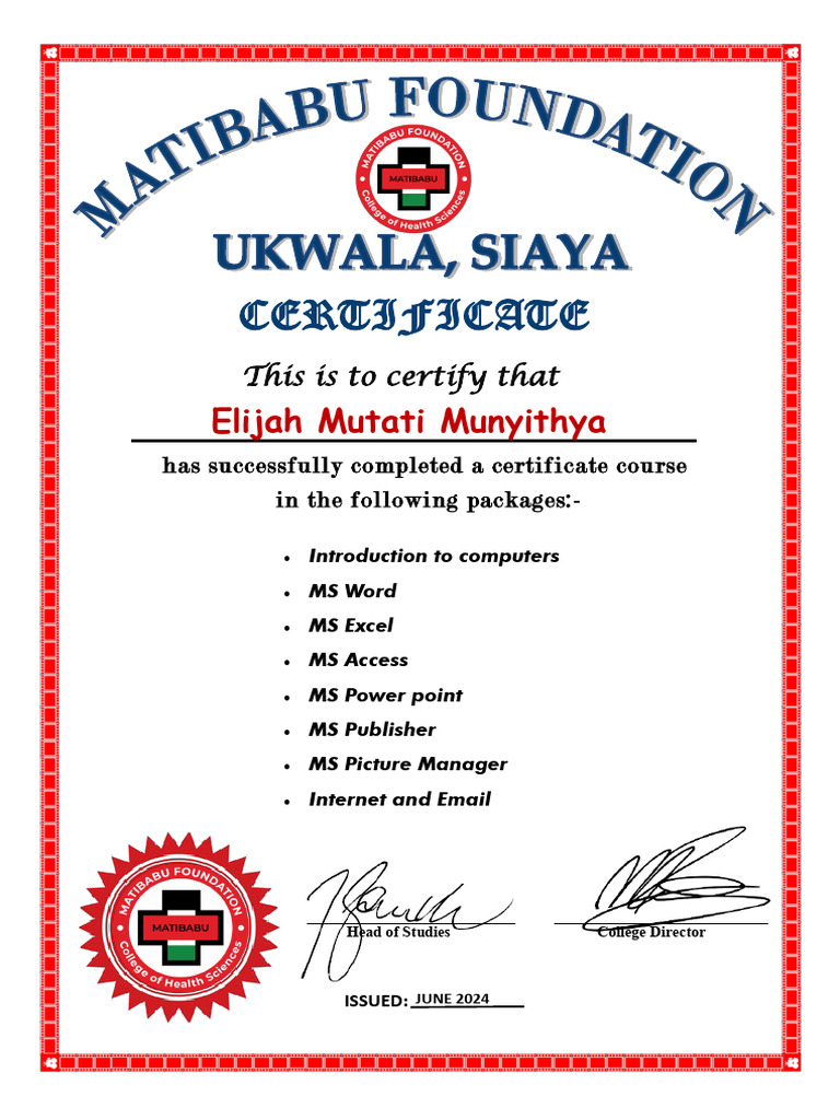 Computer Skills Certification | PDF | Computers