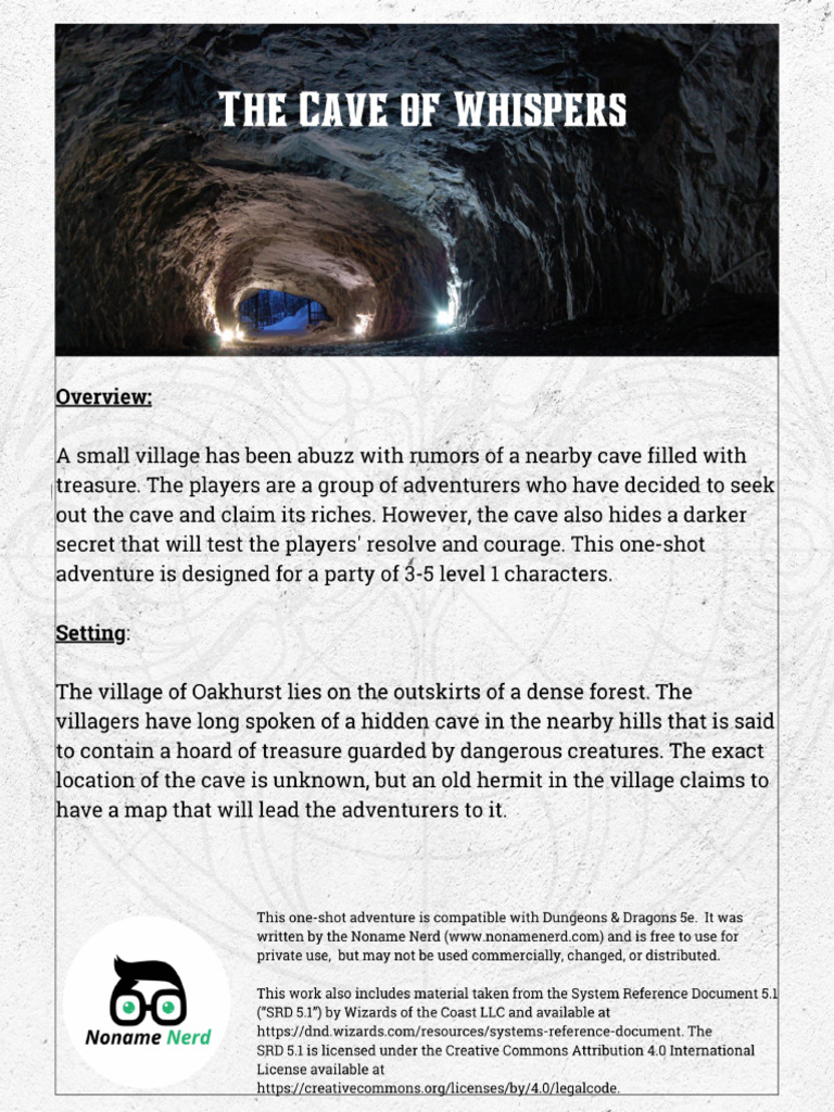 Adventure-The_Cave_of_Whispers | PDF