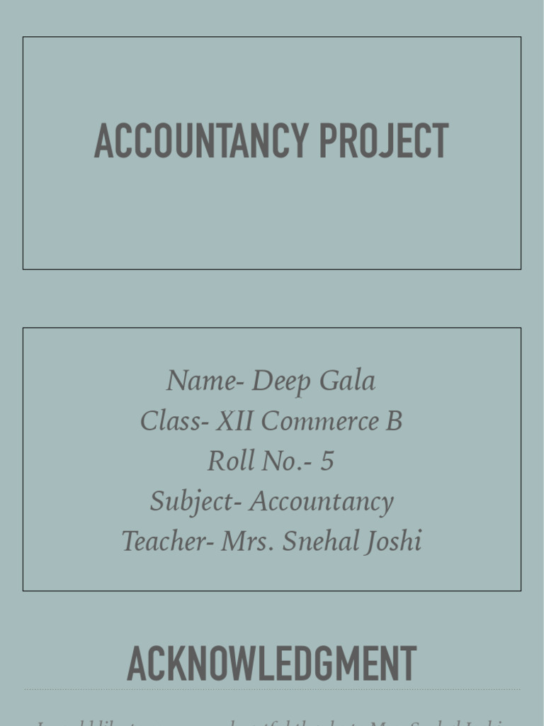 Accountacy Project | PDF | Debt | Interest