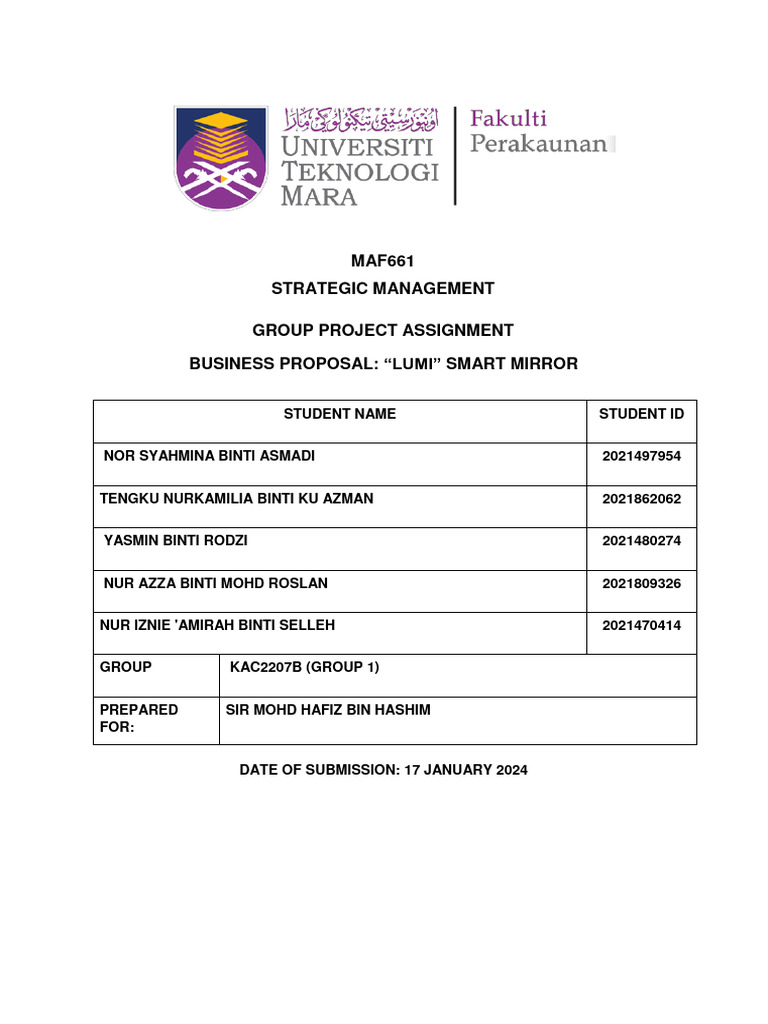 Kac2207b - Group 1 - Smart Mirror | PDF | Artificial Intelligence | Intelligence (AI) & Semantics