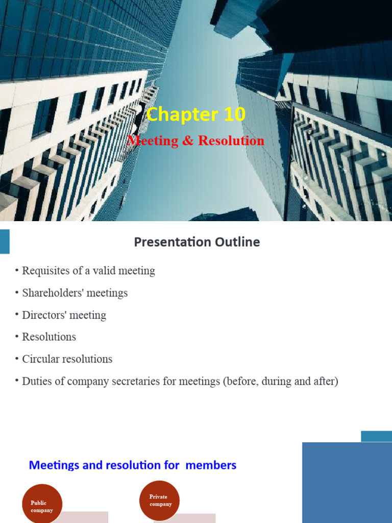 Chapter 10 Meeting _ Resolution | PDF | Proxy Voting | Quorum