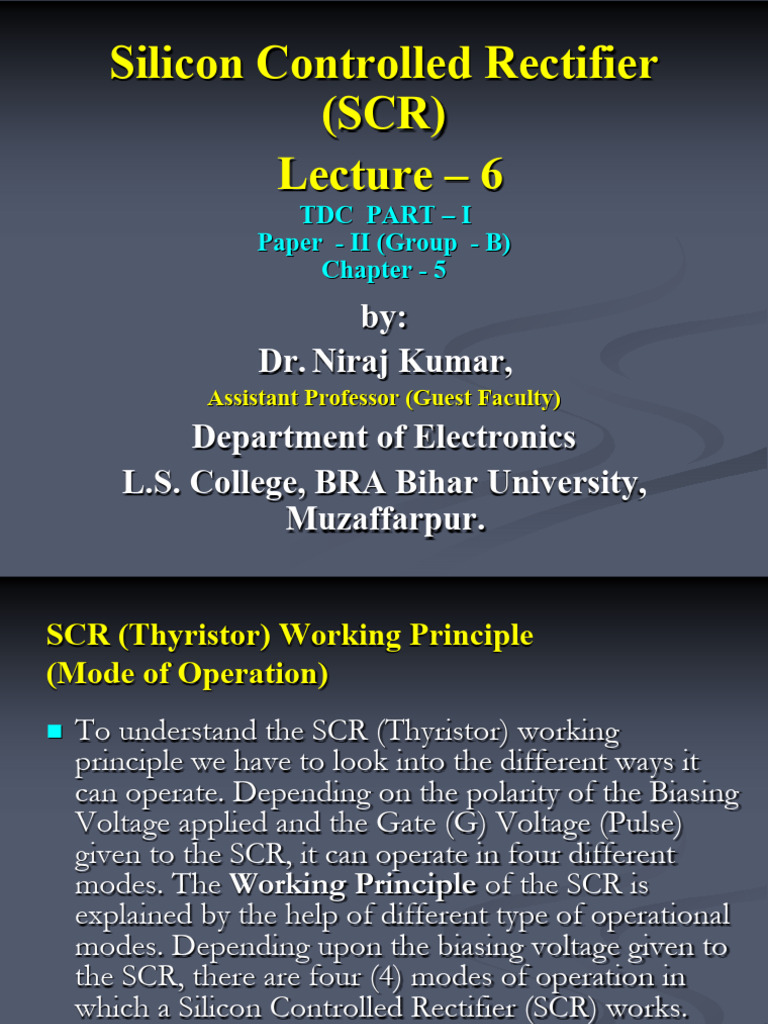Reverse Blocking Mode of SCR Explained | PDF | P–N Junction | Electricity