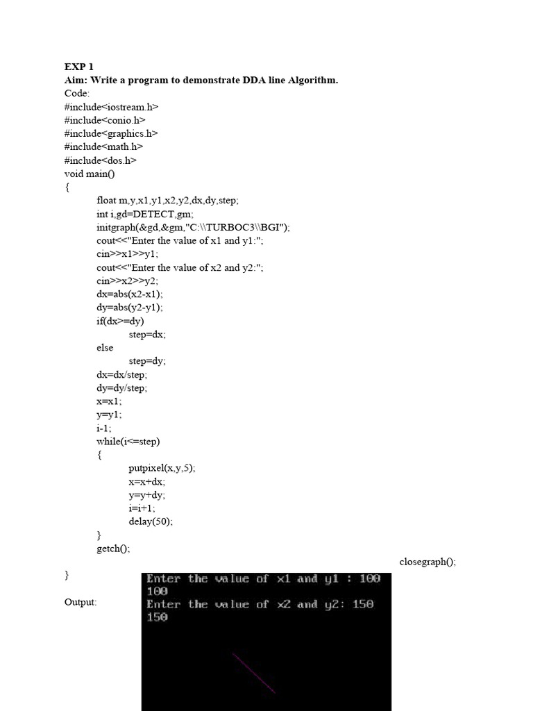 CG Lab | PDF | Algorithms | Algorithms And Data Structures
