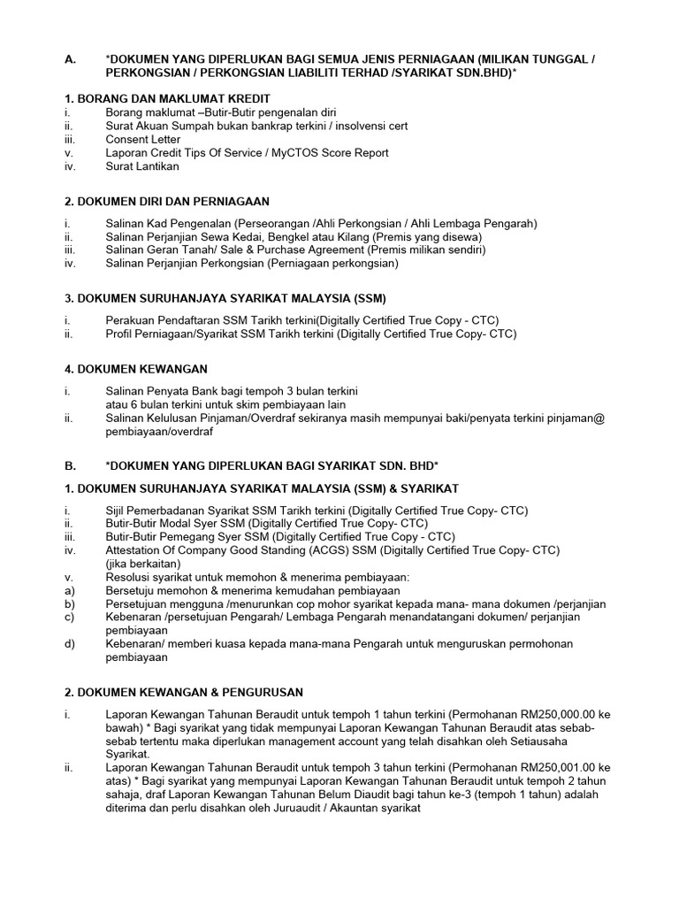 Document List Paperwork | PDF