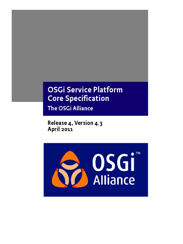 Osgi Service Platform Core Specification | PDF | Java (Programming ...