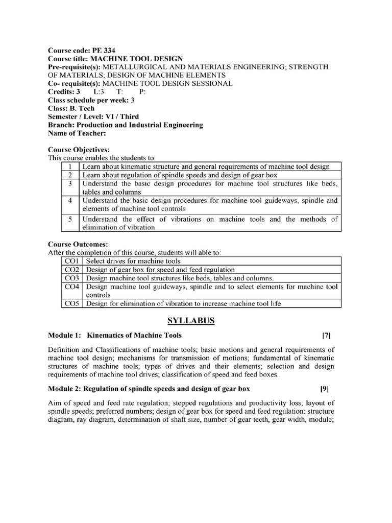 Syllabus SP24 6th Sem - Removed | PDF