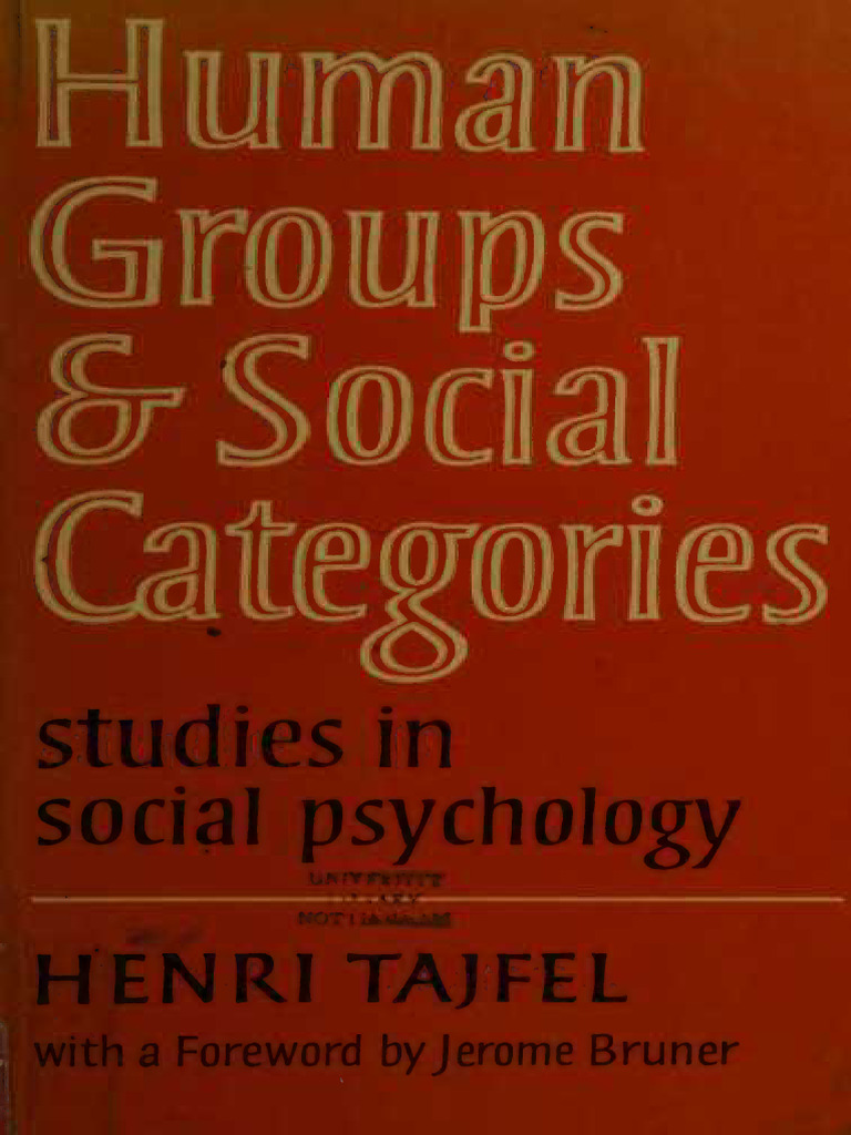Henri Tajfel - Human Groups and Social Categories - Studies in Social ...