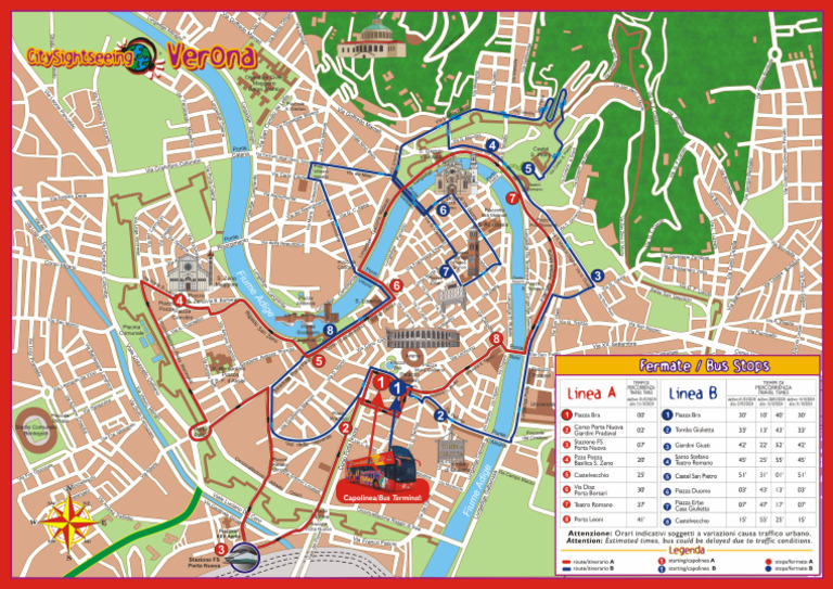 City Sightseeing Verona - Map and Timetable | PDF