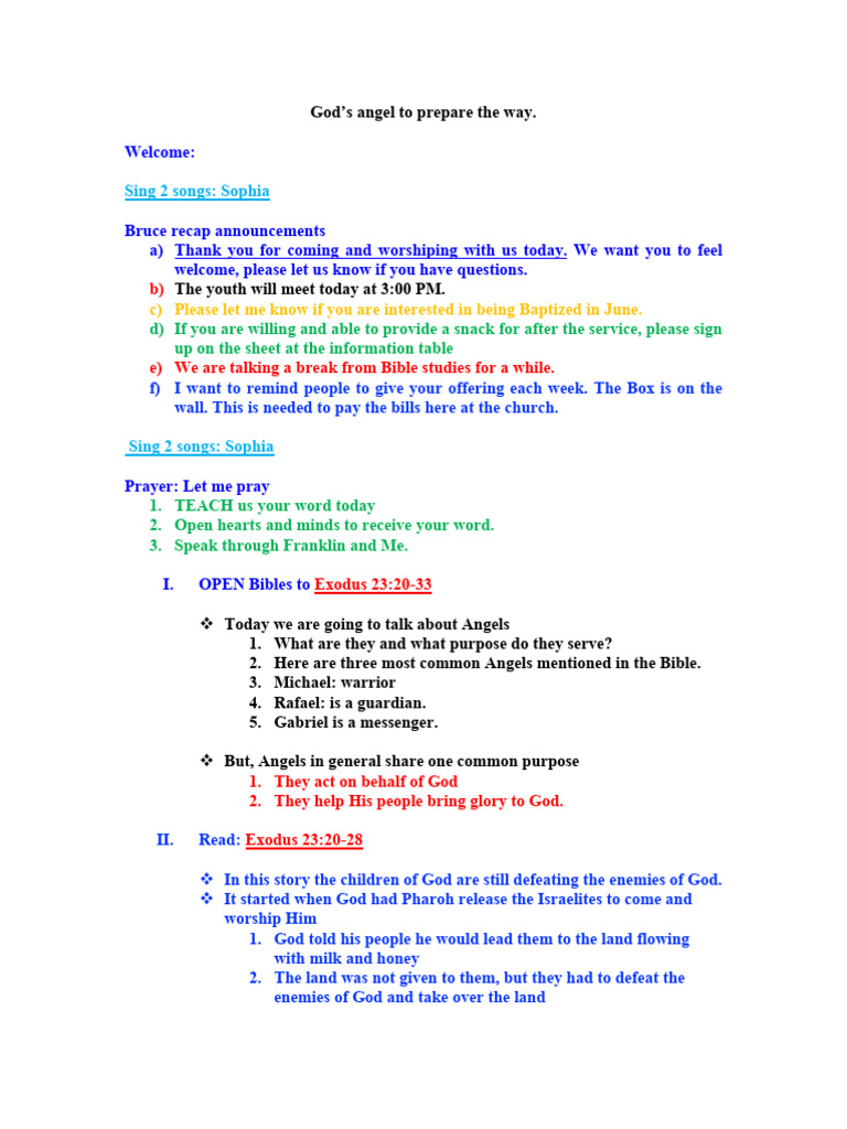 God's Angel Prepares The Way | PDF | Jesus | Angel