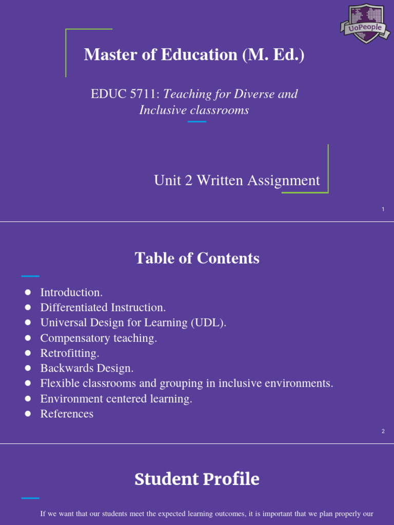 Unit 2 Written Assignment | PDF | Differentiated Instruction | Learning
