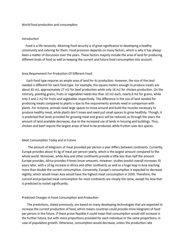 Global Food Production & Consumption Trends | PDF | Meat | Foods