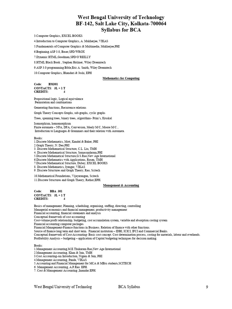 BCA New WBUT-9 | PDF | Discrete Mathematics | Mathematics