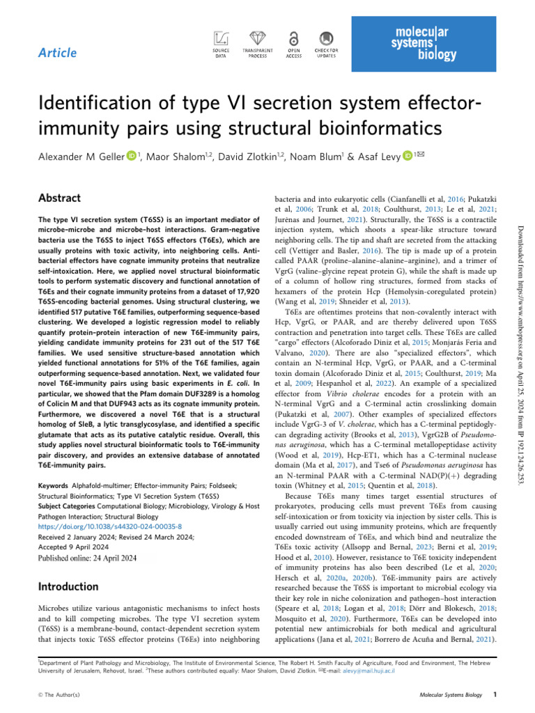 Geller Et Al 2024 Identification of Type Vi Secretion System Effector ...