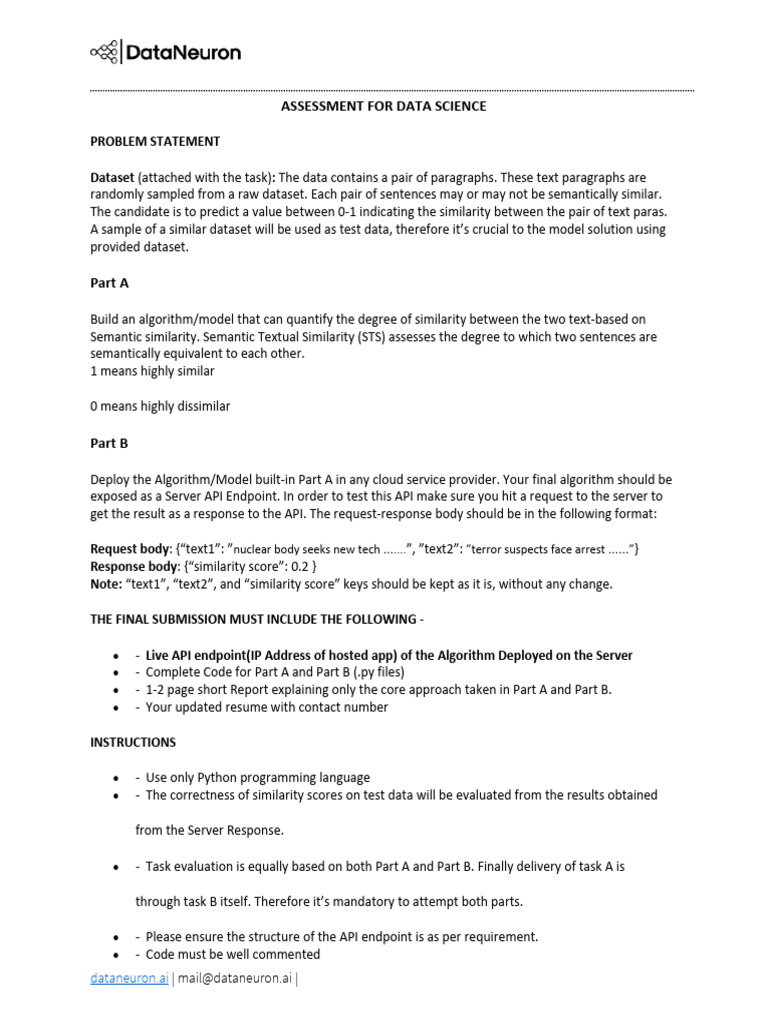 DataNeuron_Data Science_Assesment | PDF | Machine Learning | Computing