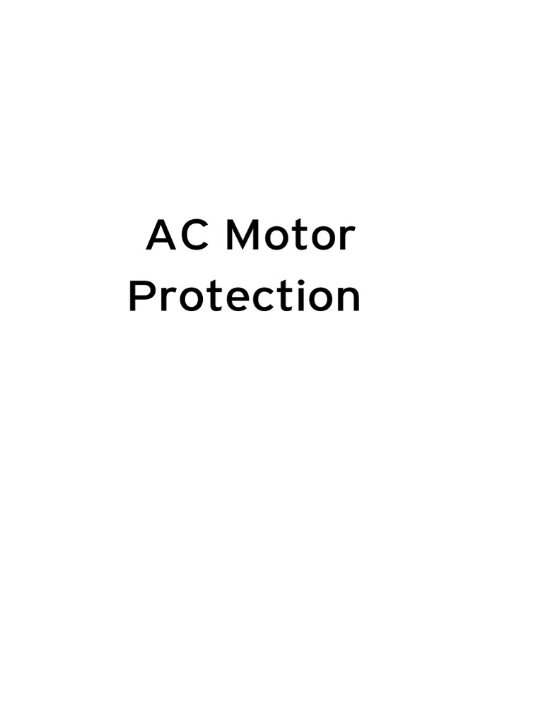 AC Motor Protection 1720273444 | PDF | Electric Motor | Electrical ...