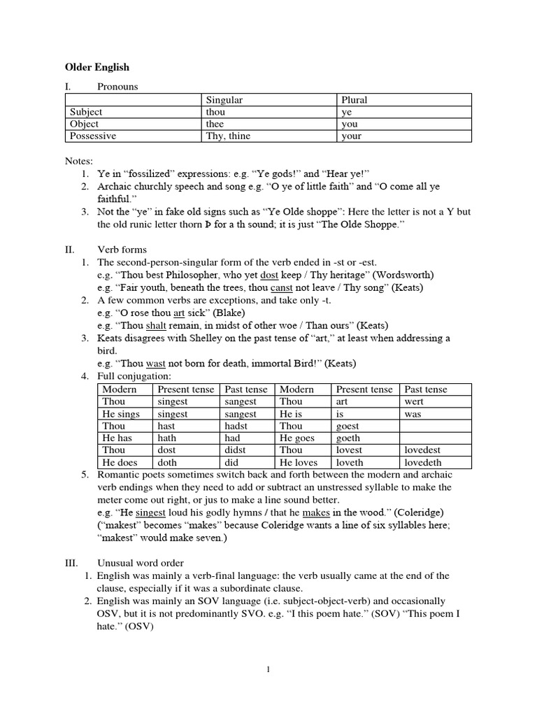 Older English and Meter | PDF | Thou | Metre (Poetry)