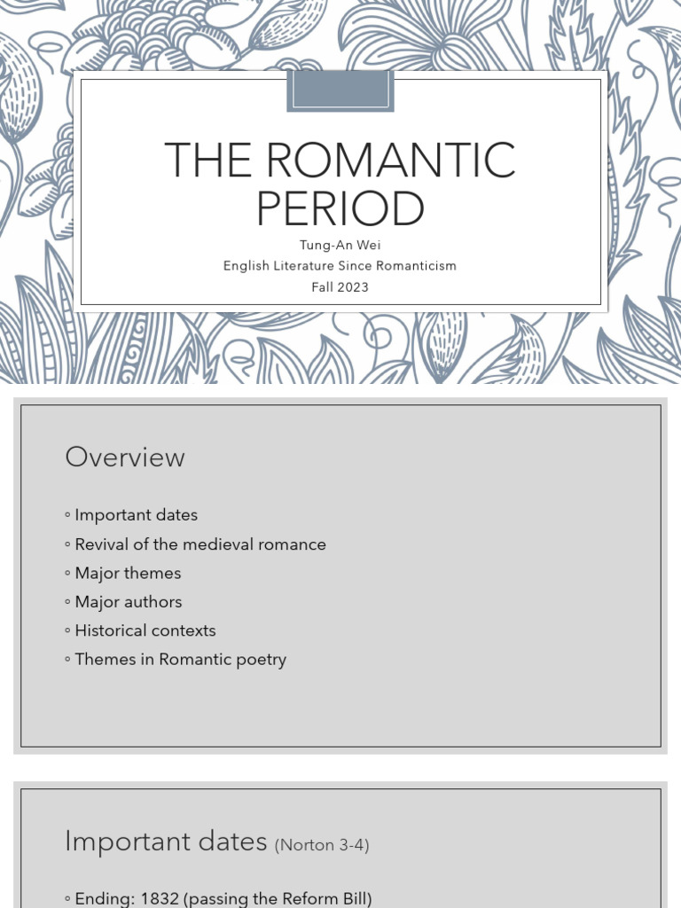 Intro to the Romantic period Fall 2023 | PDF | Romanticism | Samuel ...