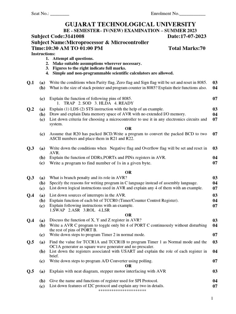 Summer 2023 | PDF | Binary Coded Decimal | Microcontroller