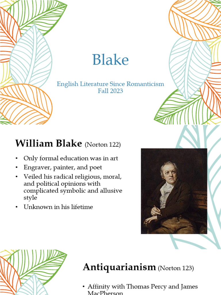 Blake Fall 2023 Revised | PDF | William Blake | Poetry