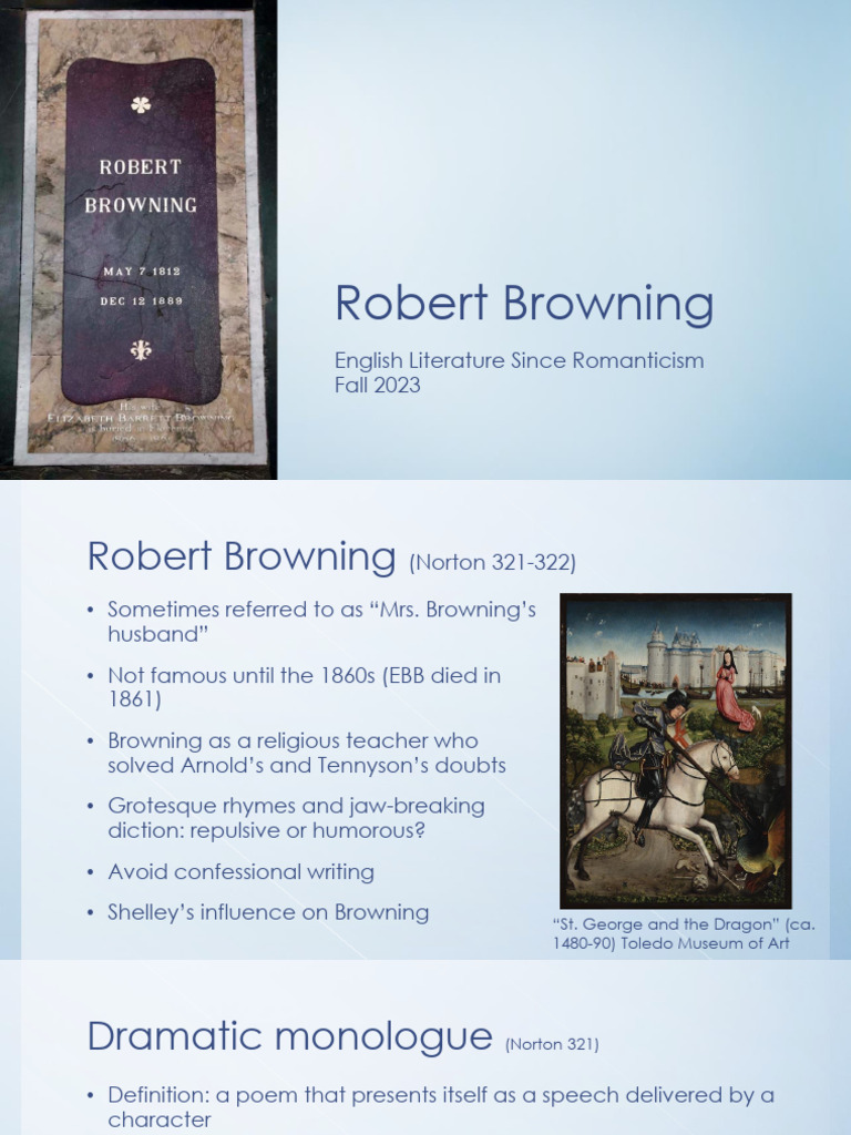 Browning Fall 2023 | PDF | Robert Browning | Poetry