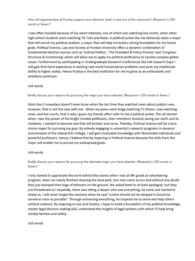 Aspiring Politician's Path at Purdue | PDF | Cognition