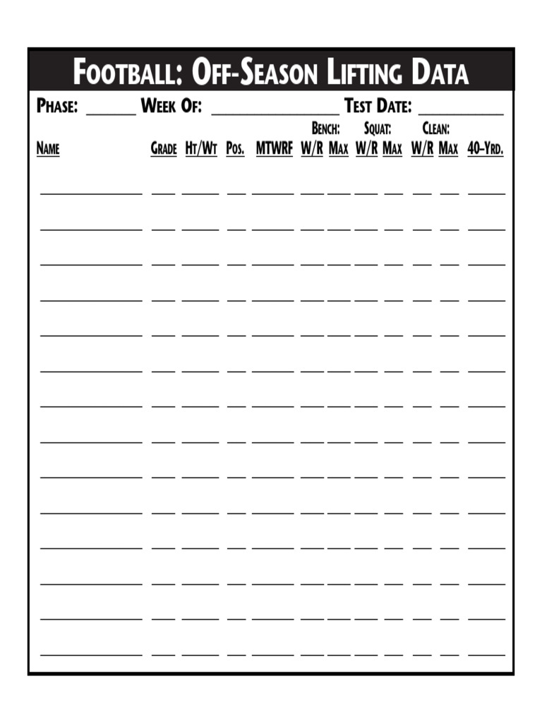 Off Season Lifting Chart | PDF