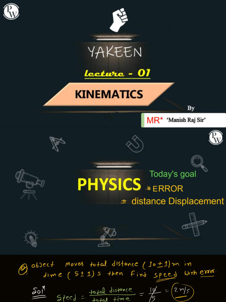 Kinematics Lecture 1 Notes | PDF