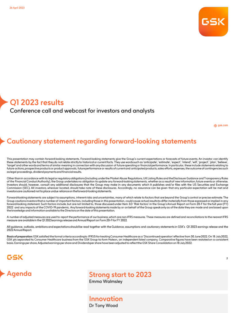 GSK Q1-2023-Slides | PDF