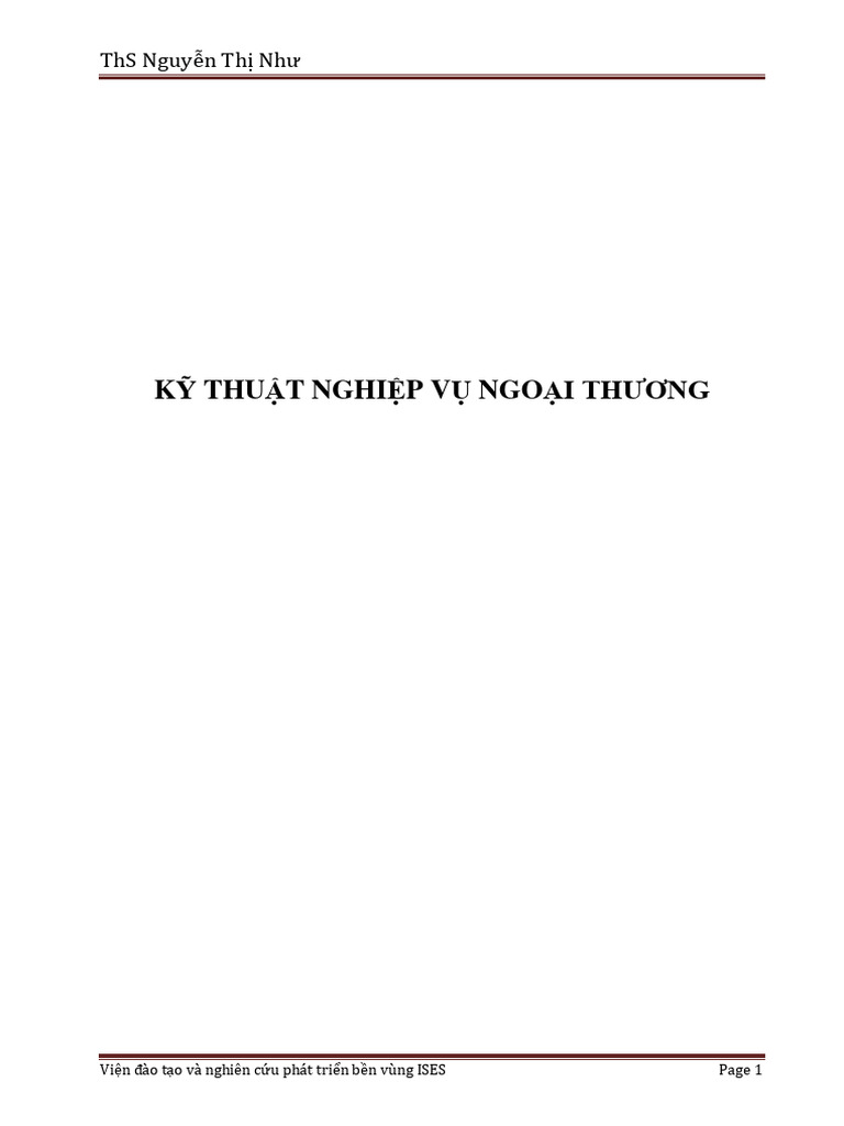 Tai Lieu L P XNK 01 | PDF