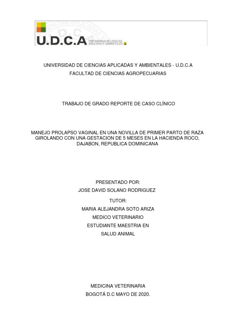 Caso Clinico Prolapso Vaginal V.O Jose David Solano Rodriguez | PDF ...
