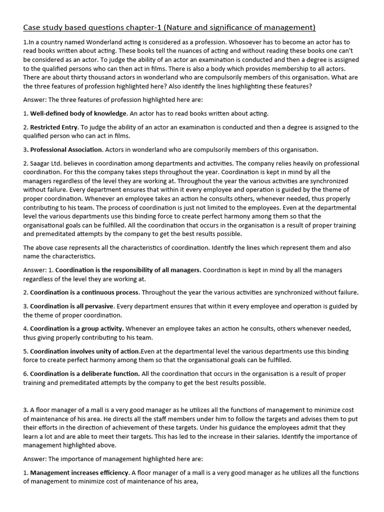 BST ch1 Case Study Questions | PDF | Goal | Business Economics