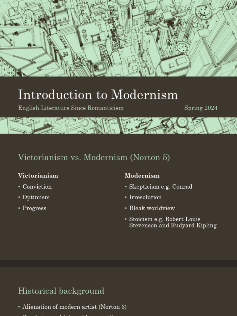 Intro To Modernism Spring 2024 | PDF | Modernism | Narration