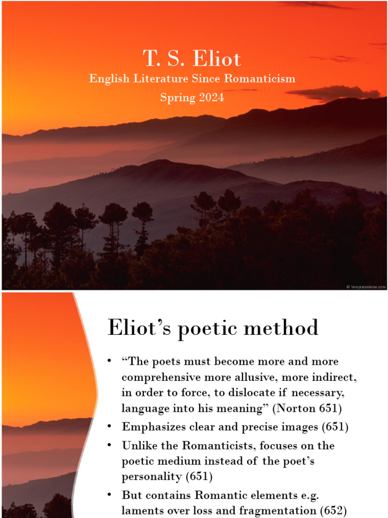 Eliot Spring 2024 | PDF | T. S. Eliot | Poetry
