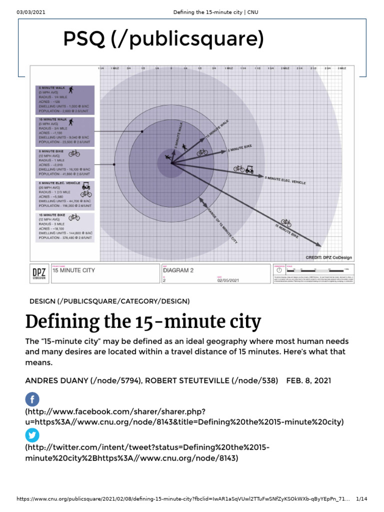 Defining The 15 Minute City Cnu Pdf Urban Planning Urbanization