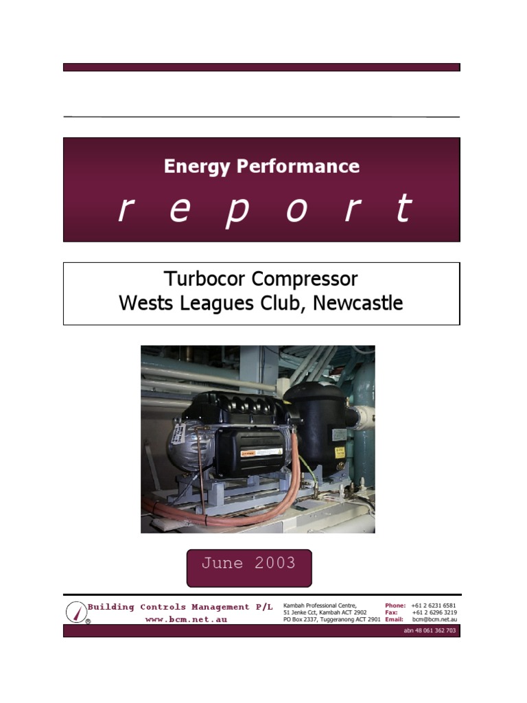 Turbocor Performance Report | PDF | Gas Compressor | Hvac