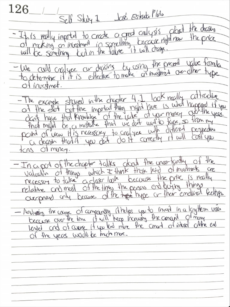 Self study 1 José Estrada Plata | PDF